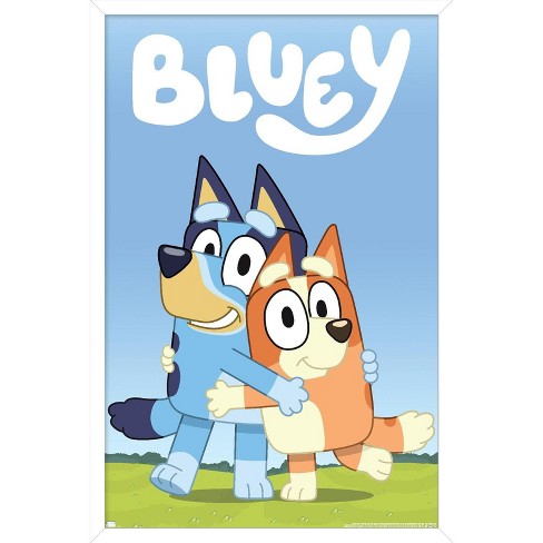 Trends International Bluey - Hug Framed Wall Poster Prints White Framed ...