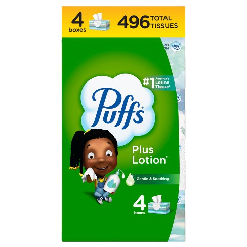 Puffs Plus Lotion Facial Tissue - 4pk/124ct : Target