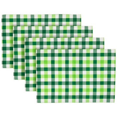 Northlight Set Of 4 Green And White Checkered Printed Placemats 18 ...