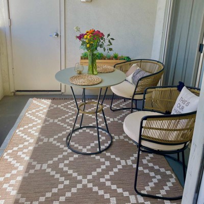 Check Diamonds Outdoor Rug Tan - Threshold™ : Target