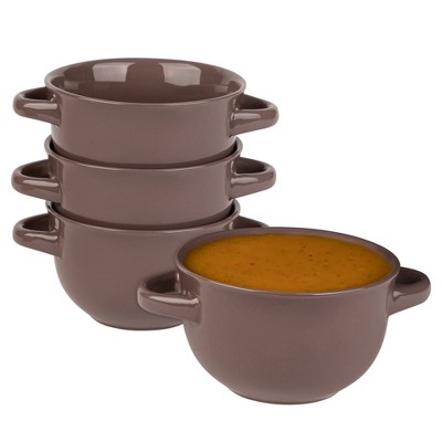 Kook Soup Bowls Crocks With Handles, 18 Oz, Set Of 4, Mauve : Target