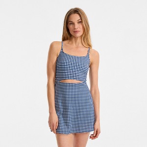 Lands' End Women's Tugless Monokini Swim Dress Swimsuit - 18 - Deep Sea ...