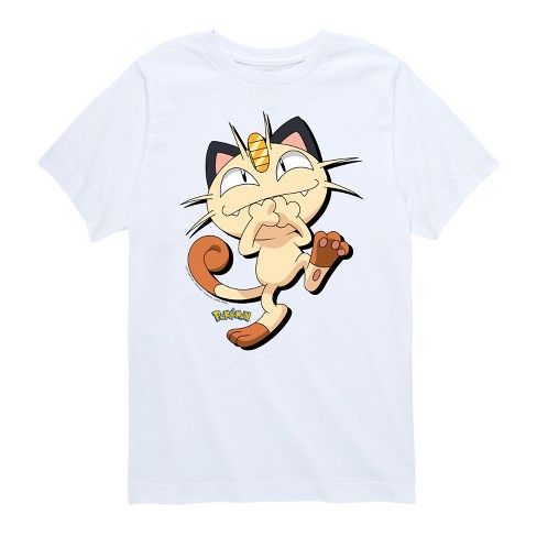 Boys' Pokémon Meowth Mischevious Laugh Short Sleeve Graphic T-shirt ...