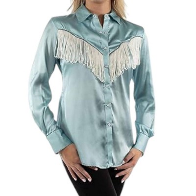 Women's Retro Western Fringe Blouse - Scully M : Target