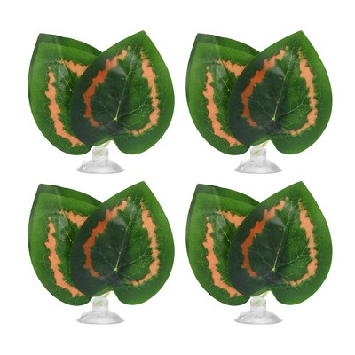 Unique Bargains Betta Fish Leaf Pad Hammock Plants Green 3.15"x1.93" 4 ...