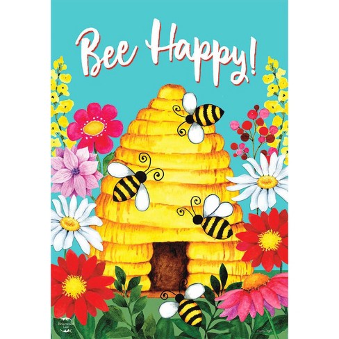 Bee Happy Hive Spring House Flag Beehive 28" X 40" Briarwood Lane : Target