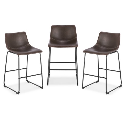 Edgemod Set Of 3 24" High Brinley Counter Height Barstools : Target