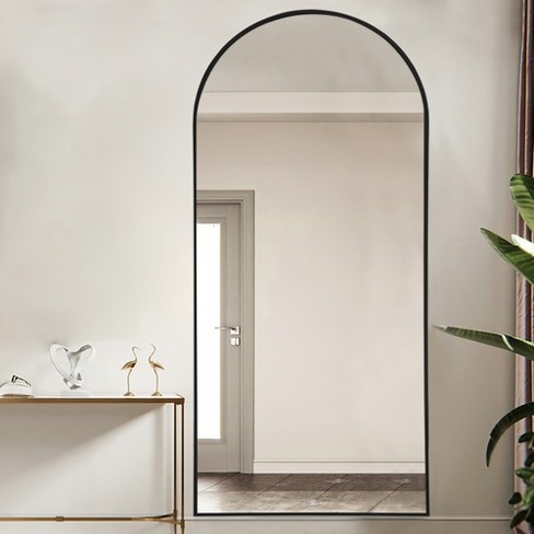 Dovelina Modern Metal Framed Arched Full Length Mirror Free Standing ...