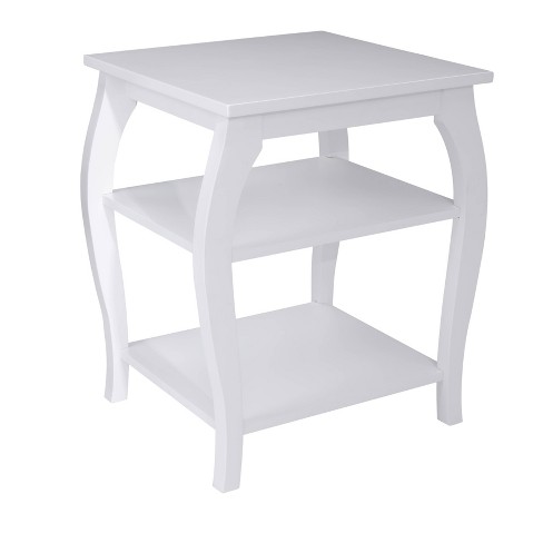 Aurora Solid Wood 2-shelf Side Table White - Powell: Elegant Accent ...