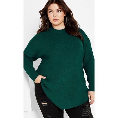 Women's Plus Size Madison Sweater - Emerald | City Chic : Target