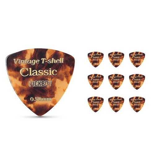Pick Boy Classic T-shell Triangle Cellulose Vintage Guitar Picks .50 Mm ...