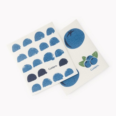 Cuisipro All Purpose Eco-cloth Sponge Cloth, Blue Dots/blueberry, Set ...