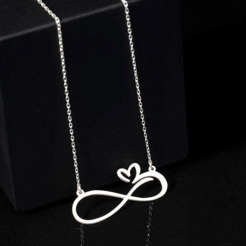 Heart Infinity Necklace, Eternal Love In Sterling Silver Necklace For ...