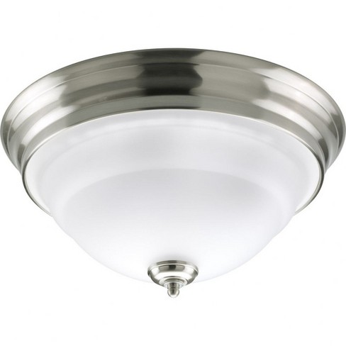 Progress Lighting, Torino Collection, 2-light Flush Mount, Brushed ...