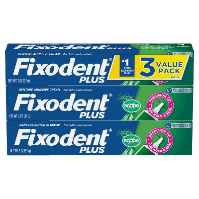 Fixodent Plus Scope Secure Denture Adhesive - 2oz/3pk : Target