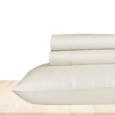 Off-white Twin Sheets - 100% Cotton 400 Thread Count, Sateen Weave Soft ...