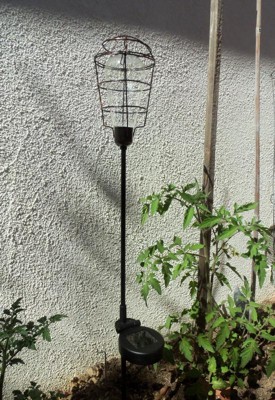 Set Of 2 Outdoor Solar Powered Edison Bulb Garden Led Stakes Black ...