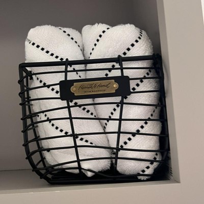 Round Wire Storage Basket With Handles Black - Hearth & Hand™ With ...