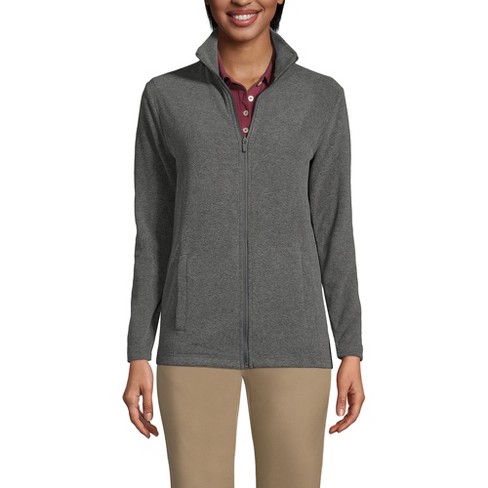 Lands' End Women's Thermacheck 100 Fleece Jacket - Large - Iron Heather ...