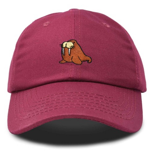 Dalix Walrus Cap Embroidered Mens Cotton Dad Hat Baseball Hat In Maroon ...