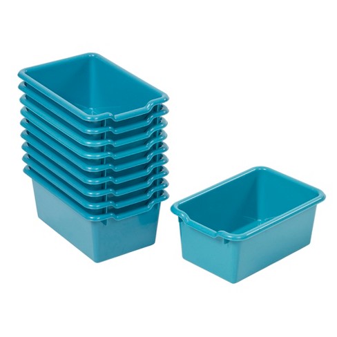 Ecr4kids Scoop Front Storage Bins, Turquoise, 10-piece : Target