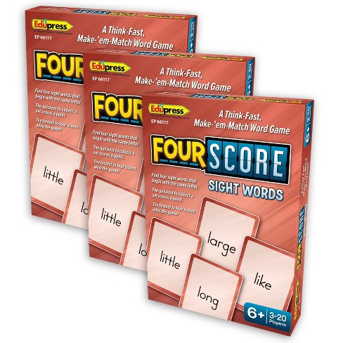 Teacher Created Resources Four Score Card Game: Sight Words, Pack Of 3 ...