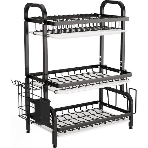 Tribesigns 3-tier Drying Rack For Kitchen Counter Storage, Black : Target
