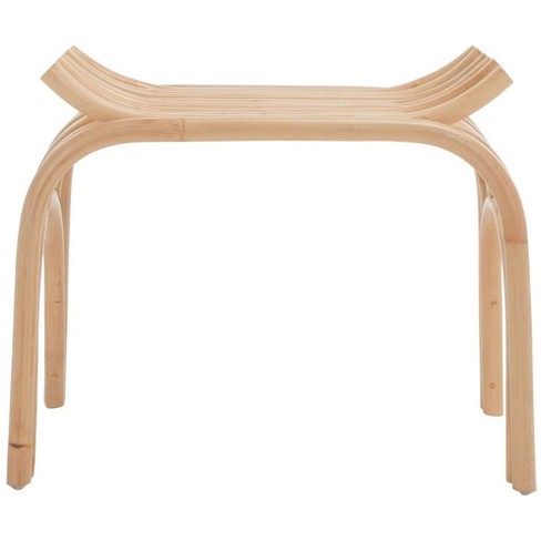 Strix Curved Rattan Stool - Natural - Safavieh : Target