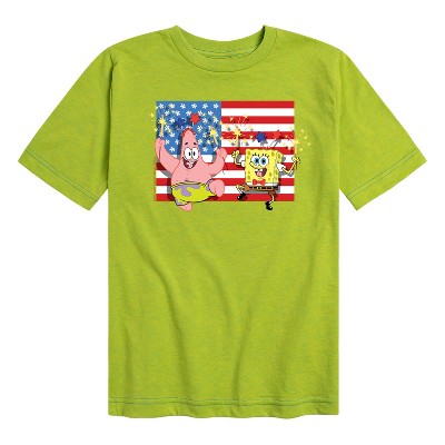 Boys' Spongebob Squarepants Patrick Sparkers Flag Short Sleeve Graphic ...