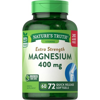 Nature's Truth Magnesium 400mg | 72 Softgels : Target