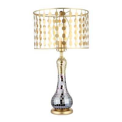 11" Katya Round Glam Table Lamp With Brushed Gold Base - River Of Goods ...