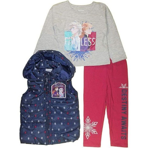 Disney Frozen Toddler Girls 3-piece Shirt, Vest And Legging Sets : Target
