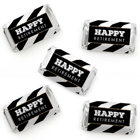 Big Dot Of Happiness Happy Retirement - Mini Candy Bar Wrapper Stickers ...