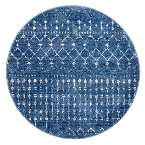 Nuloom Oval 7x9 Moroccan Blythe Indoor Area Rug, Dark Blue, Faded ...