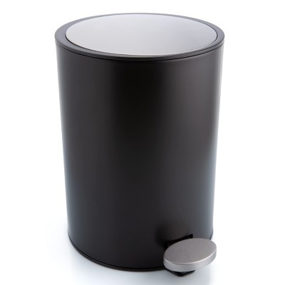 Bamodi 3l Black Bathroom Wastebasket With Removable Inner Bucket & Lid ...
