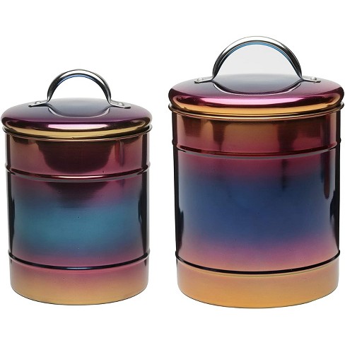 Amici Home Rainbow Canisters Nesting Decorative Metal Storage ...