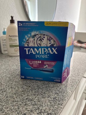 Tampax Pearl Ultra Absorbency With Leakguard Braid Tampons - Unscented ...