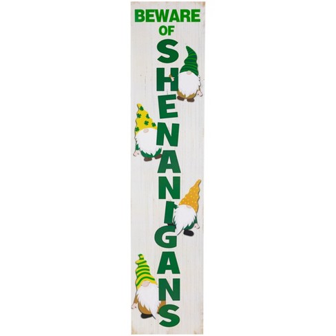 Northlight 36" Beware Of Shenanigans St. Patrick's Day Porch Board Sign ...