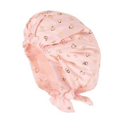 Unique Bargains Women Double Layer Heart Bow Shower Cap Pink 1 Pc : Target