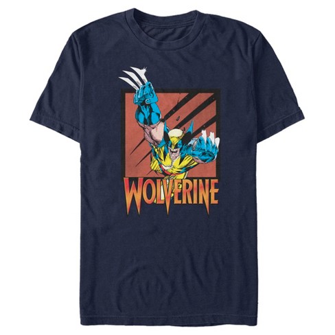 Men's Marvel Wolverine Claw Portrait T-shirt - Navy Blue - 3x Large ...