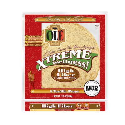 Ole Xtreme Wellness High Fiber Low Carb Keto Friendly Tortilla Wraps ...