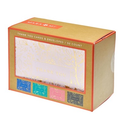 50ct Thank You Cards With Foil Border Gray : Target