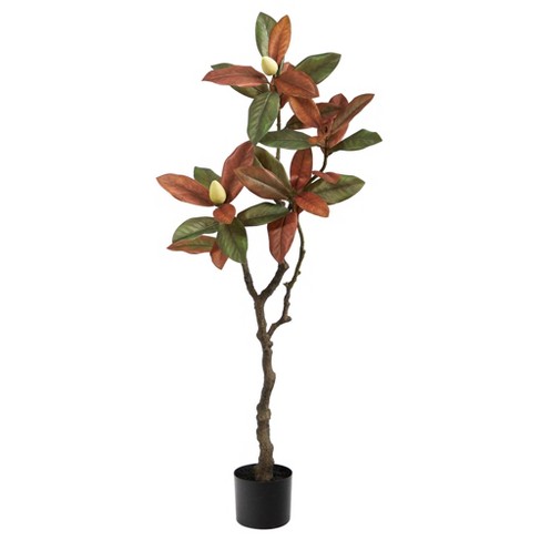 Nearly Natural 4’ Fall Magnolia Artificial Tree : Target