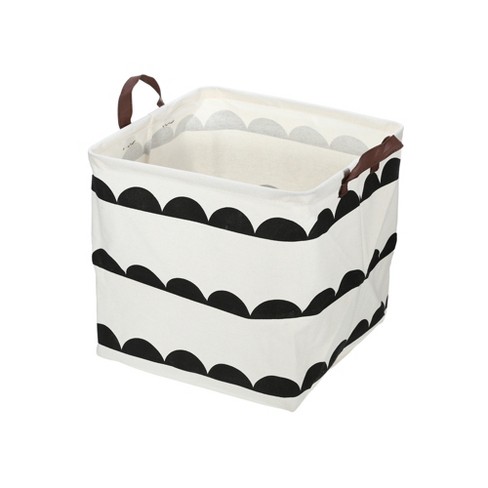 Unique Bargains Foldable Square Laundry Basket 1831 Cubic-in Black ...