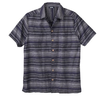 Kingsize Men's Big & Tall Hemp Short Sleeve Button Down - Xl, Uneven ...