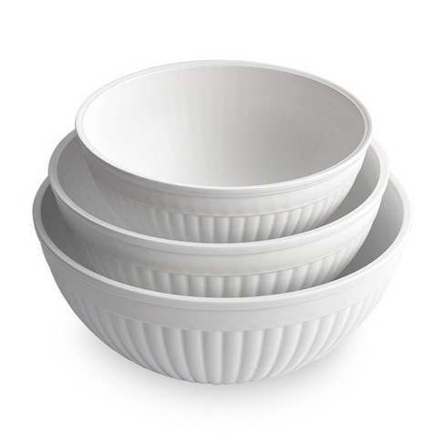 Nordic Ware 3 Piece Prep & Serve Mixing Bowl Set, White : Target