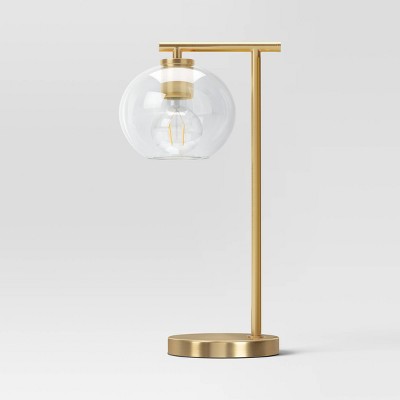 Clear Seeded With Brass Steel Table Lamp - Stylecraft : Target