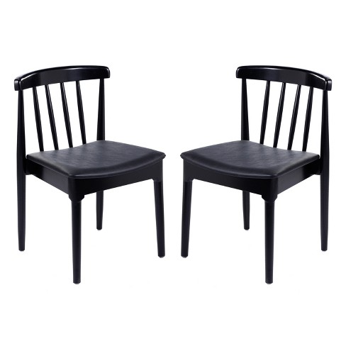 Flash Furniture Chester Set Of 2 Commercial Grade Solid Wood Black ...