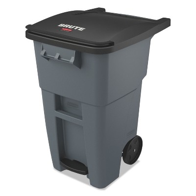 Rubbermaid Commercial Brute Step-On Rollouts Square 50 gal Gray 1971956 ...