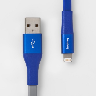 heyday™ 6' Lightning to USB-A Flat Cable – Blue/Silver – Target ...